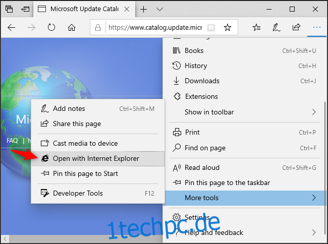 So öffnen Sie alte Webseiten im Internet Explorer unter Windows 10