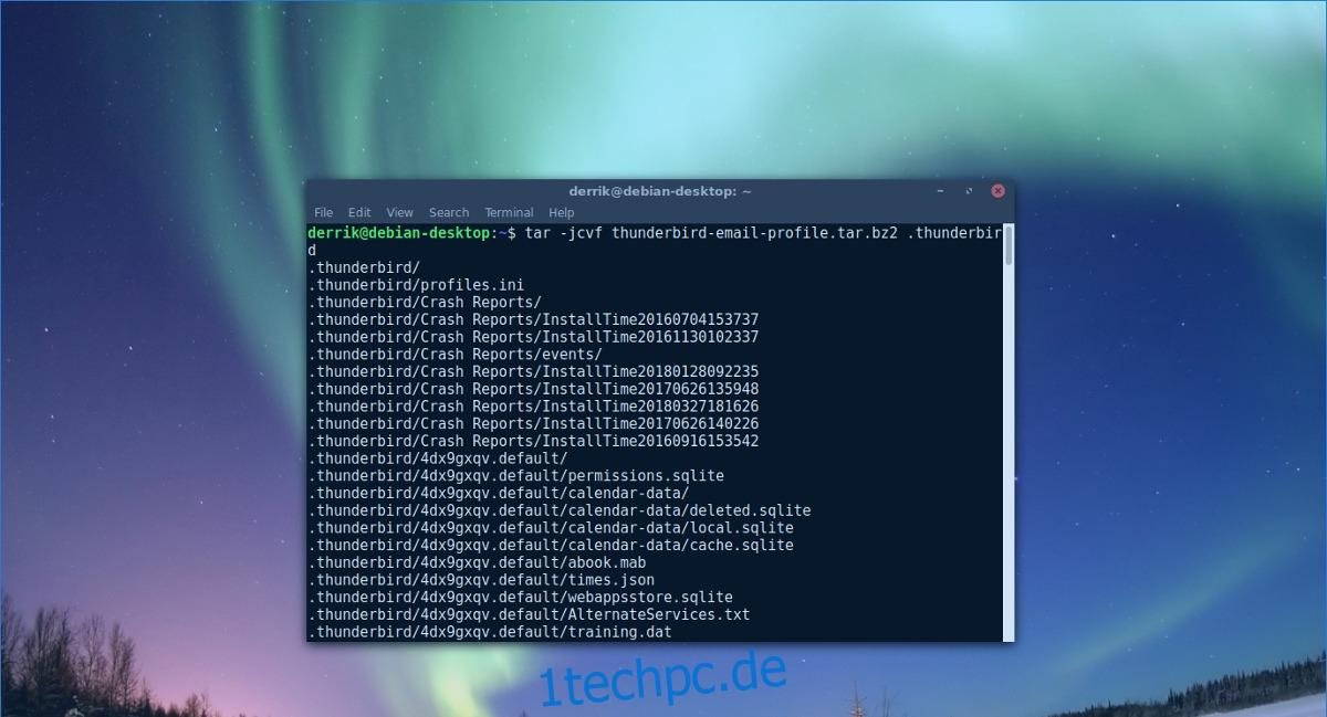 So sichern Sie ein Thunderbird-Profil unter Linux