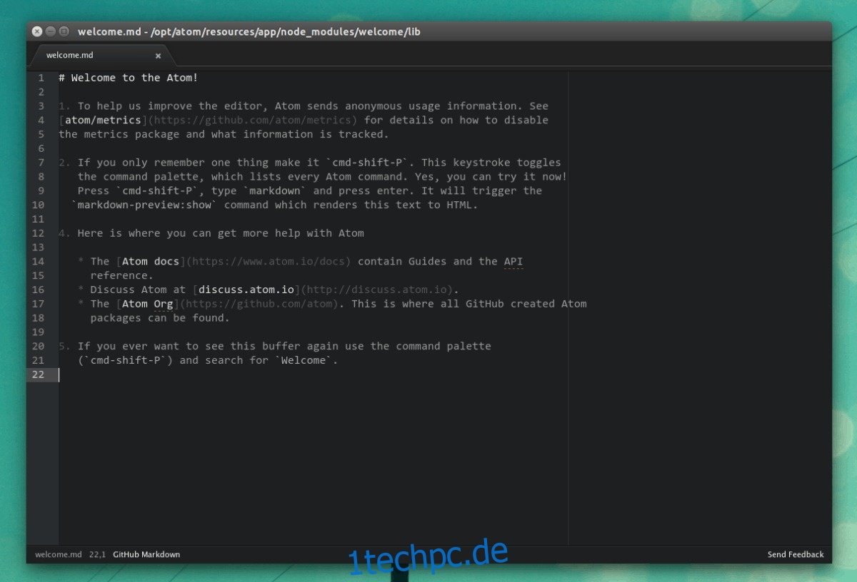 So Installieren Sie Den Github Atom Code Editor Unter Linux