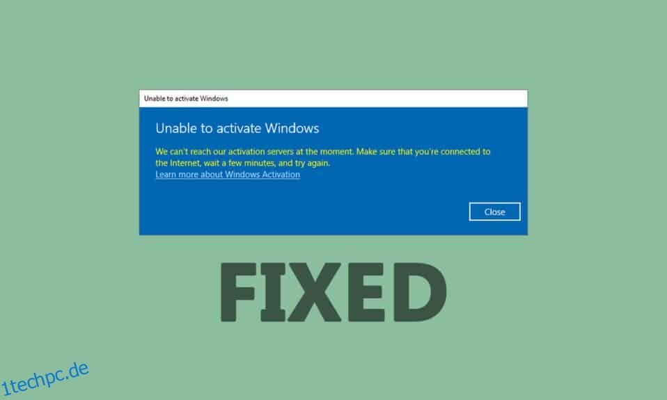 Behebung des Windows 10-Aktivierungsfehlers 0x80072ee7
