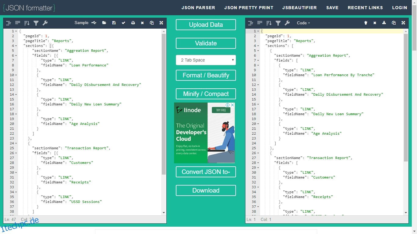 20 Online-Tools für JSON-Editor, -Parser und -Formatierer