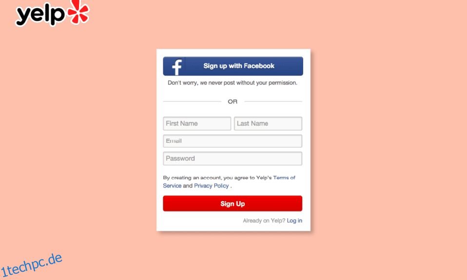 So erstellen Sie ein Konto auf Yelp